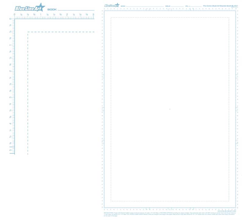 RULED PRO COMIC BOOK ART BOARDS 11X17 Bulk 100 Blue Line Pro